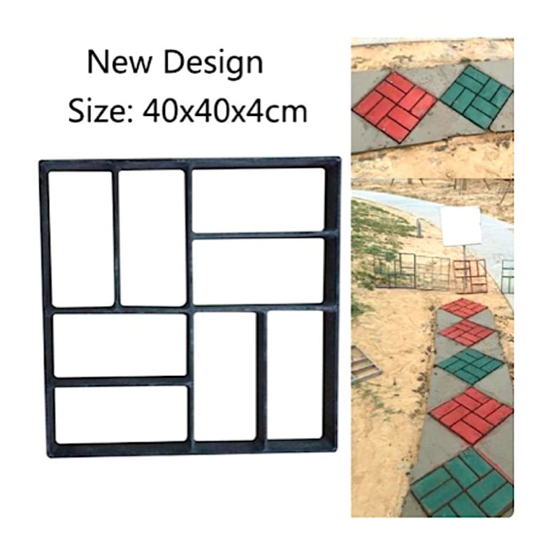 PACK 2 MOLDE PARA PISO CEMENTO PLANTILLAS MODELO ADOQUINES 40X40CM ...
