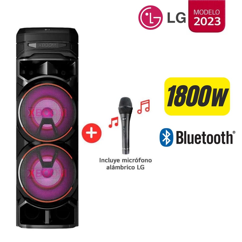 TORRE DE SONIDO XBOOM LG - RNC9 CON MICROFONO INCLUIDO NEGRO LG ...