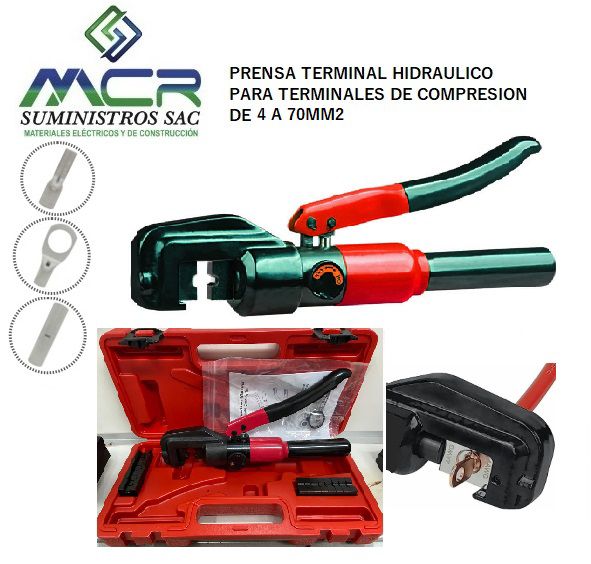 PRENSA TERMINAL HIDRAULICO PARA TERMINAL DE COMPRESION 4 A 70 MM2 ...