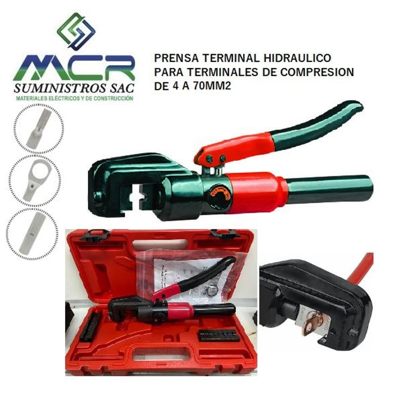 PRENSA TERMINAL HIDRAULICO PARA TERMINAL DE COMPRESION 4 A 70 MM2 ...