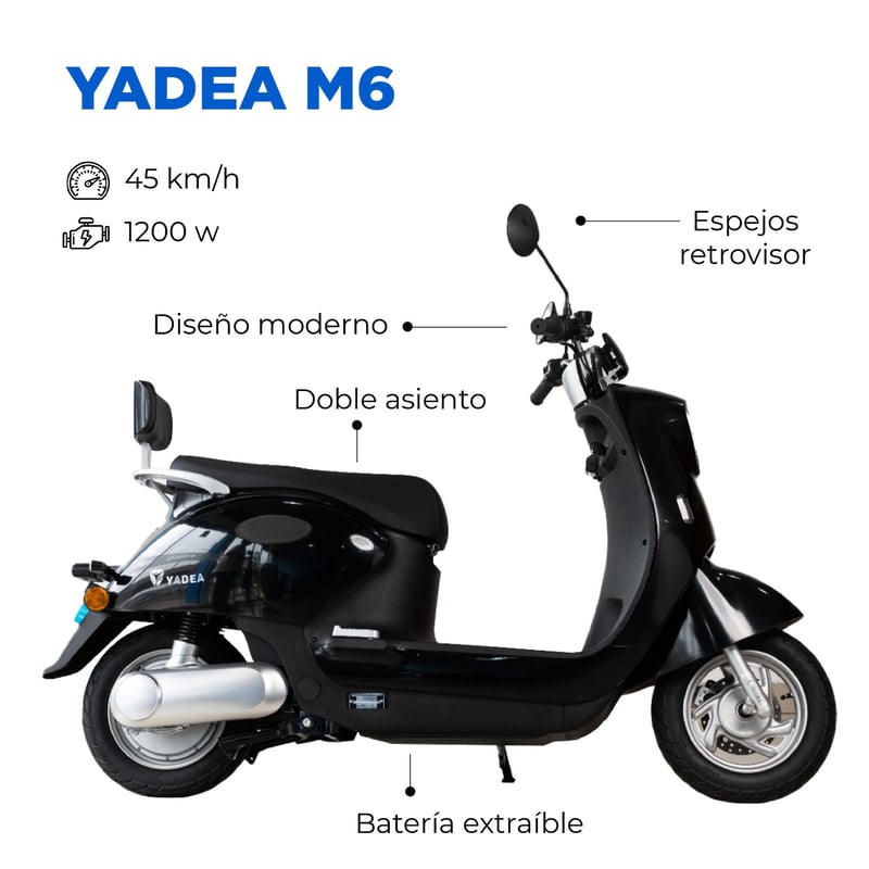 Moto Electrica Yadea M6 color Negro GREENPOWER | falabella.com