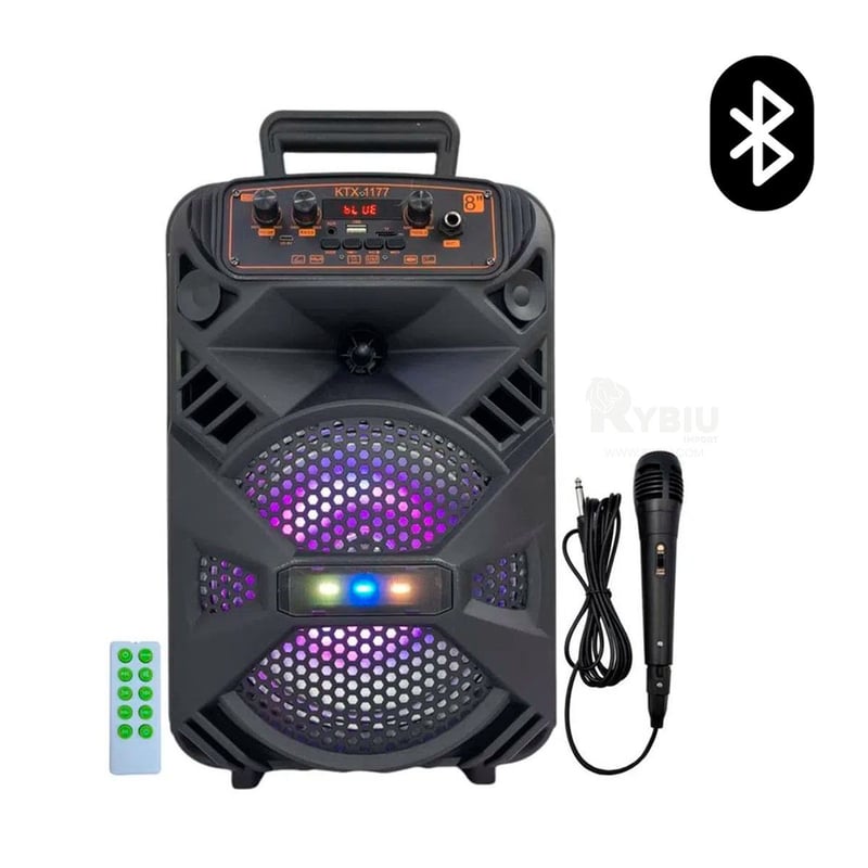 Bocina Portatil Bluetooth LED 8 Pulgadas Negro GENERICO | falabella.com