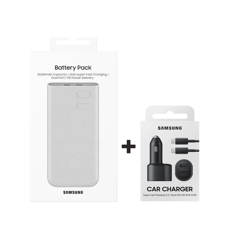 Kit Samsung Power Bank 25w 10000mah Cargador De Auto 45w Original ...