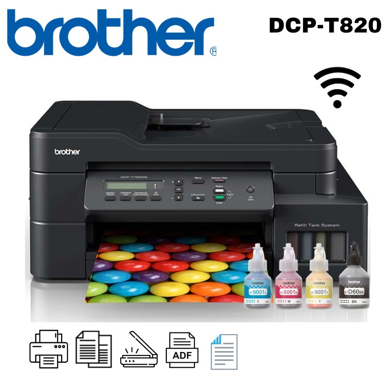Impresora Brother DCP- T820DW Multifuncional WIFI DUPLEX ADF BROTHER | falabella.com