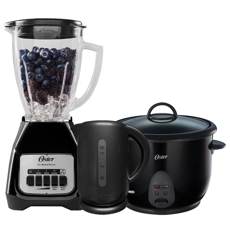 Kit Licuadora Oster mas Olla arrocera mas Hervidor Oster Negro OSTER ...