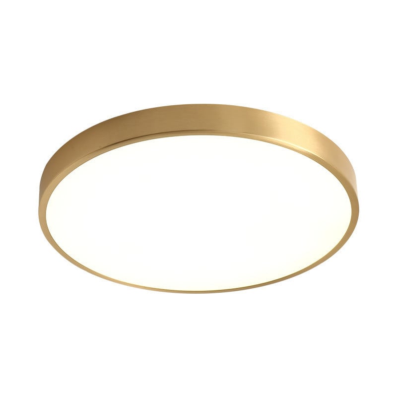 Lámpara de techo LED circular con borde metálico 20cm - Dorado MMDH ...