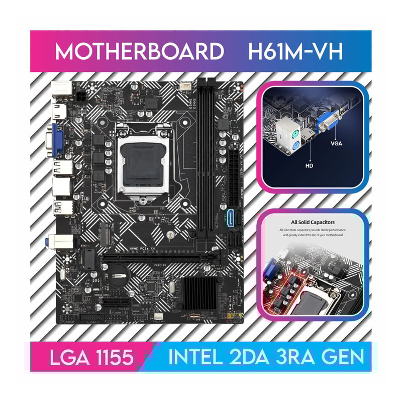 PLACA MADRE INTEL H61 BOX 2DA 3RA GEN LGA 1155 DDR3 M2 SATA GENERICO | falabella.com