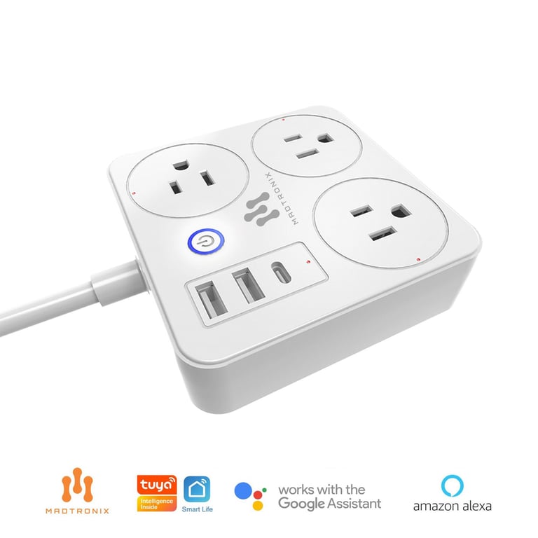 Enchufe Inteligente Extension Regleta con Alexa y Google MADTRONIX ...