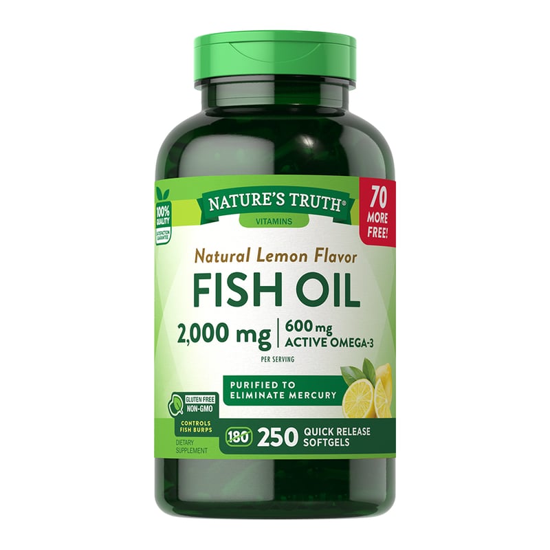 Fish Oil 2000mg Omega 3 250 Softgels Nature's Truth NATURE'S TRUTH ...