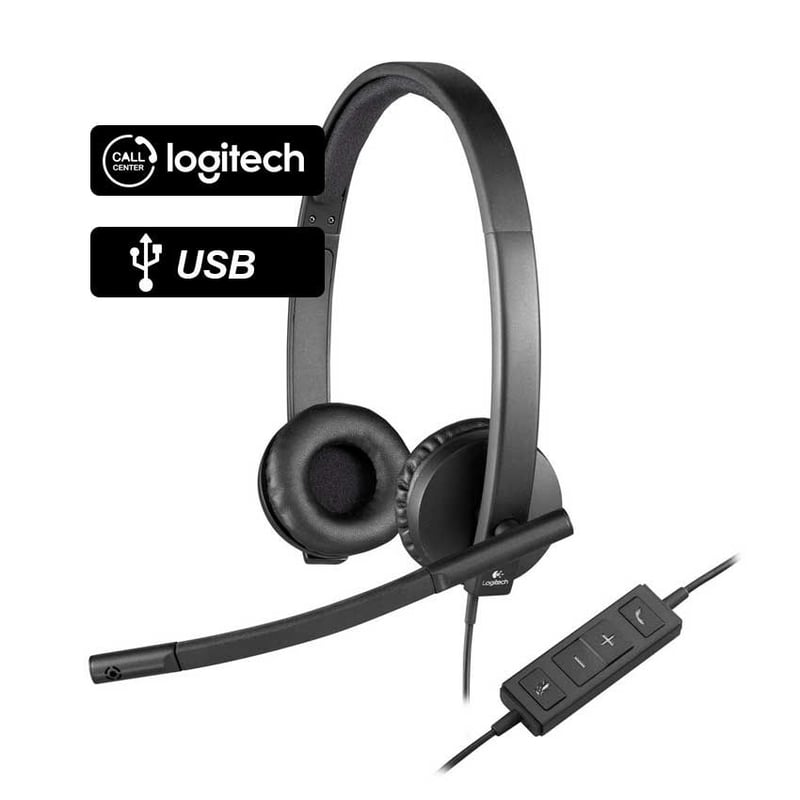 Audífono Logitech H570E Con Micrófono Usb Call Center Cableado Negro ...