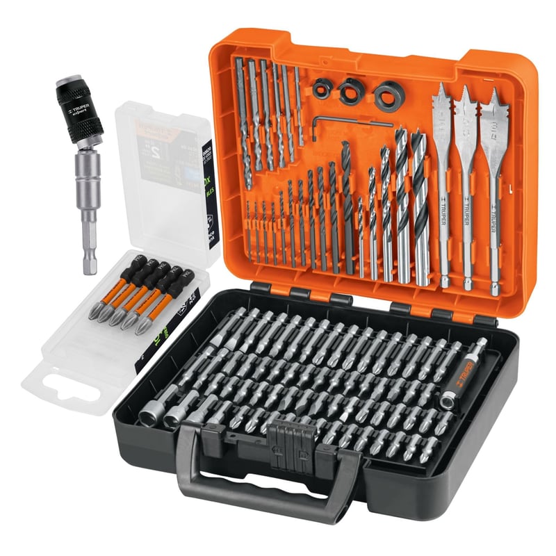 Kit adaptador magnetico brocas y puntas para taladro 106 Pzas Truper ...