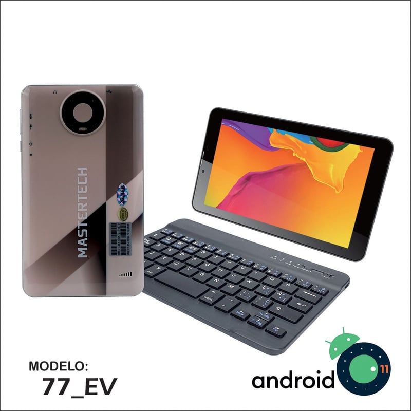 TABLET MASTERTECH 7'' 3G 77-EV TECLADO INALAMBRICO 16GB ANDROID 11 ...
