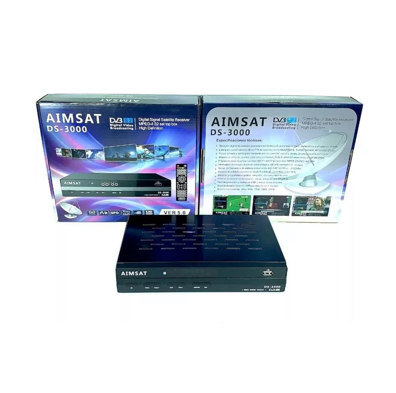 Receptor de Television Satelital AIMSAT DS3000 5.0 Canales satelitales ...
