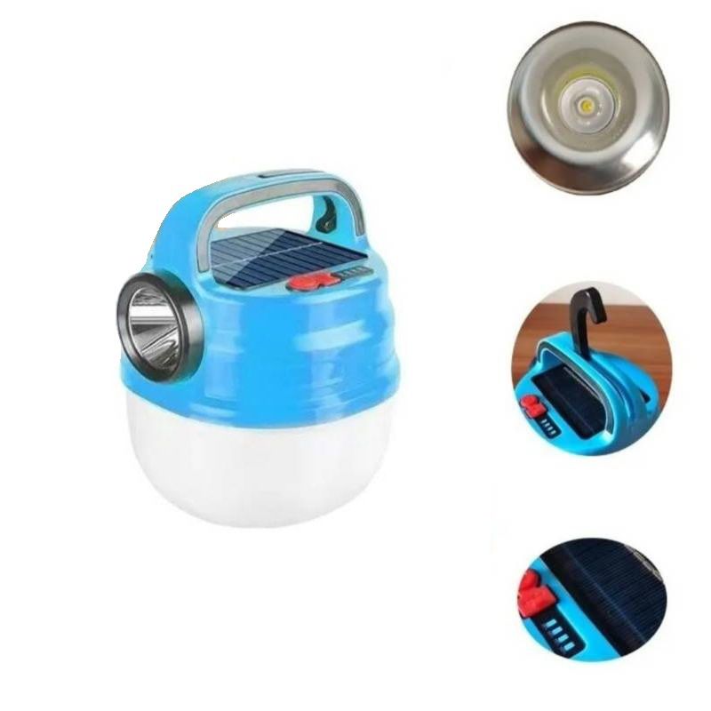 Linterna recargable con panel solar Portatil AZUL GENERICO | falabella.com