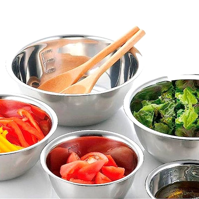 Juego de 5 Bowls de Acero Inoxidable Diferentes Tamaños INSPIRA ...