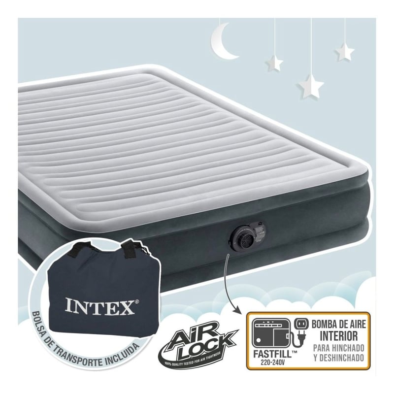 CAMA COLCHON INFLABLE QUEEN INTEX ELECTRICO INTEX | falabella.com