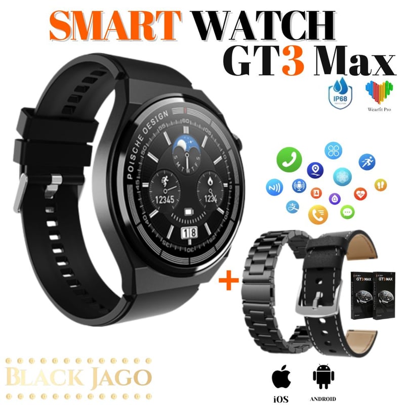 Smartwatch GT3 Max RELOJ con triple correa Alta gama NFC GPS GENERICO ...