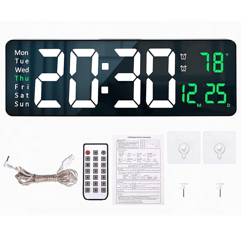 Reloj Digital Led Pared Con Cronometro Multifuncional Alarma GENERICO ...