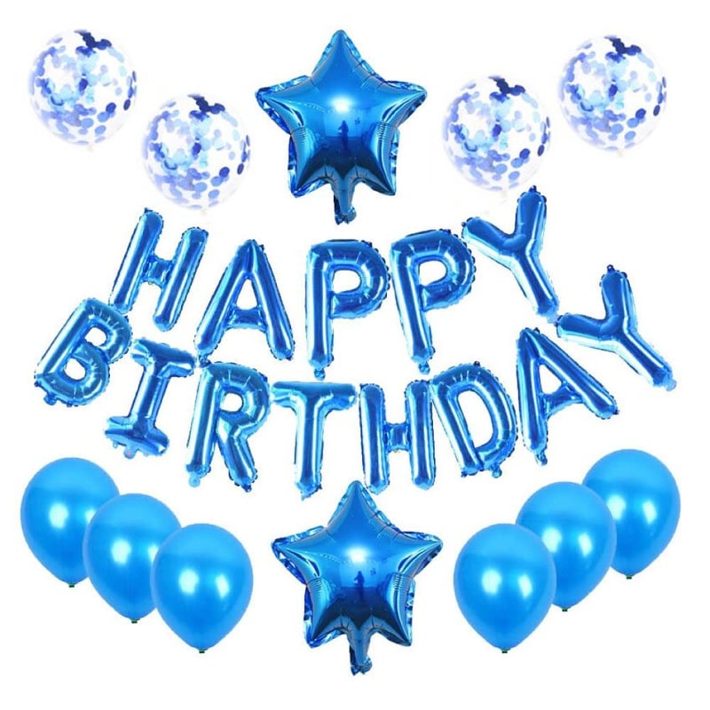 Set de globos Happy Birthday AZUL. GENERICO | falabella.com