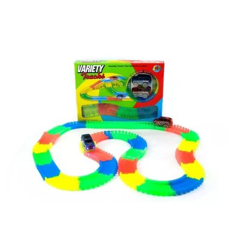 Pista Flexible Variety Tracks 220 Piezas Auto X2 Luz Led GENERICO ...