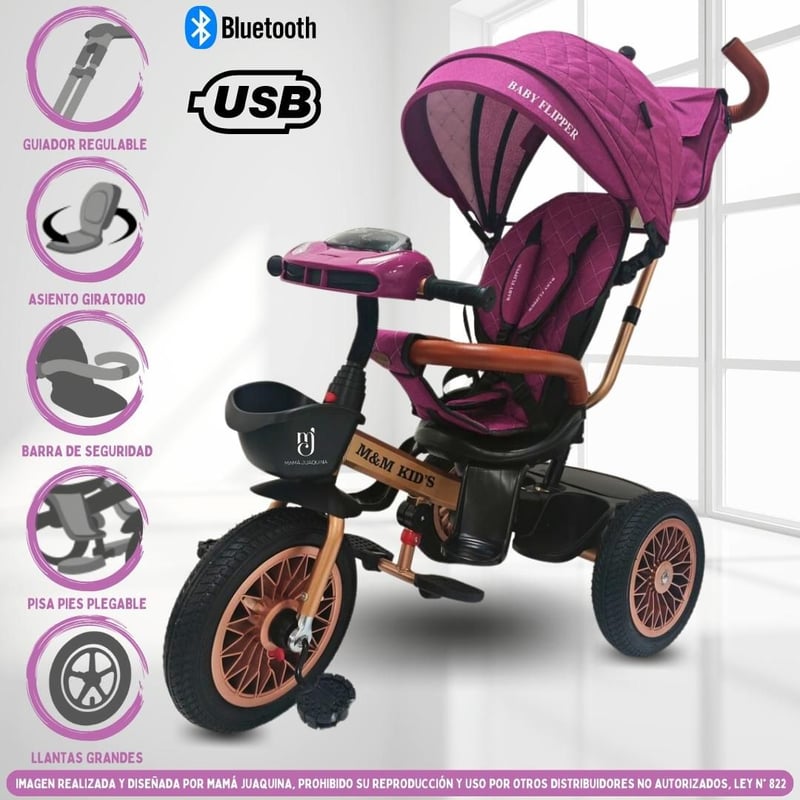 Triciclo Giratorio 3 en 1 "GOLDEN FLIP" Purple FLIPPER | falabella.com