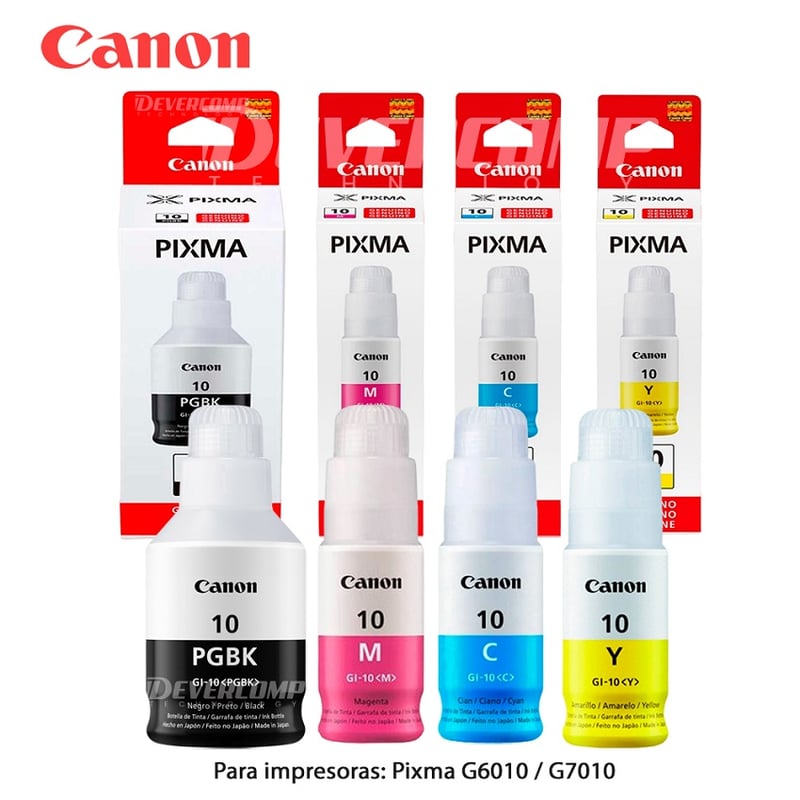 Pack de tinta Canon GI-10 Original Serie G6010 G7010 CANON | falabella.com