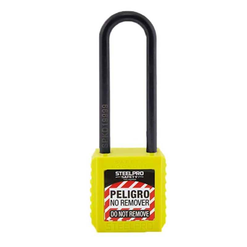 CANDADO LOCK OUT X10 LONG DIELÉCTRICO STEELPRO AMARILLO STEELPRO ...