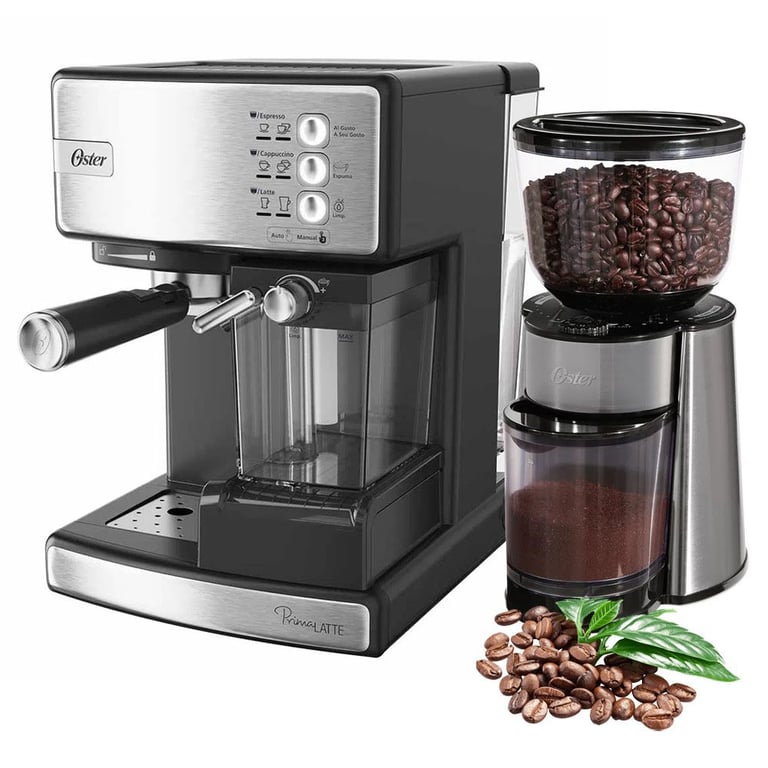 Kit Cafetera Espresso PrimaLate 15 bares Oster mas Molinillo de cafe ...