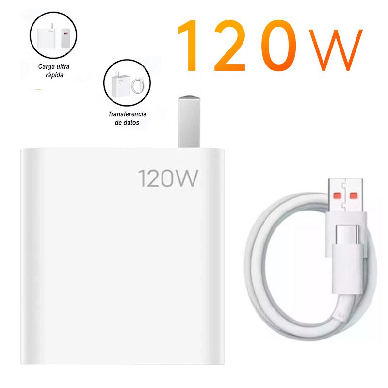 Cargador Para Celular Xiaomi 120W Carga Rápida 120 W Cable Tipo C GENERICO | falabella.com