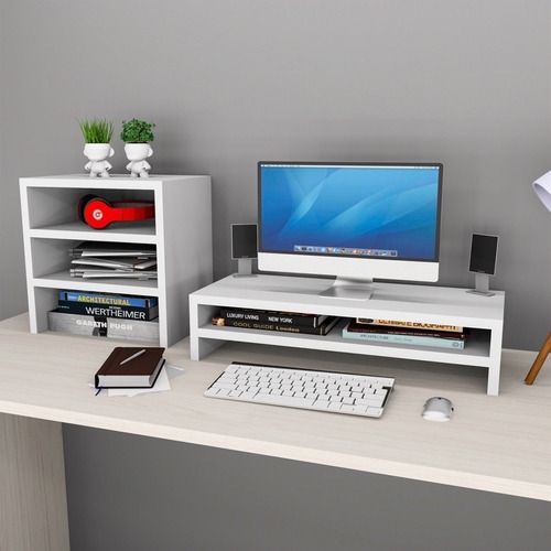 Base Soporte para monitores EMANUEL blanco Repisa para monitores ...