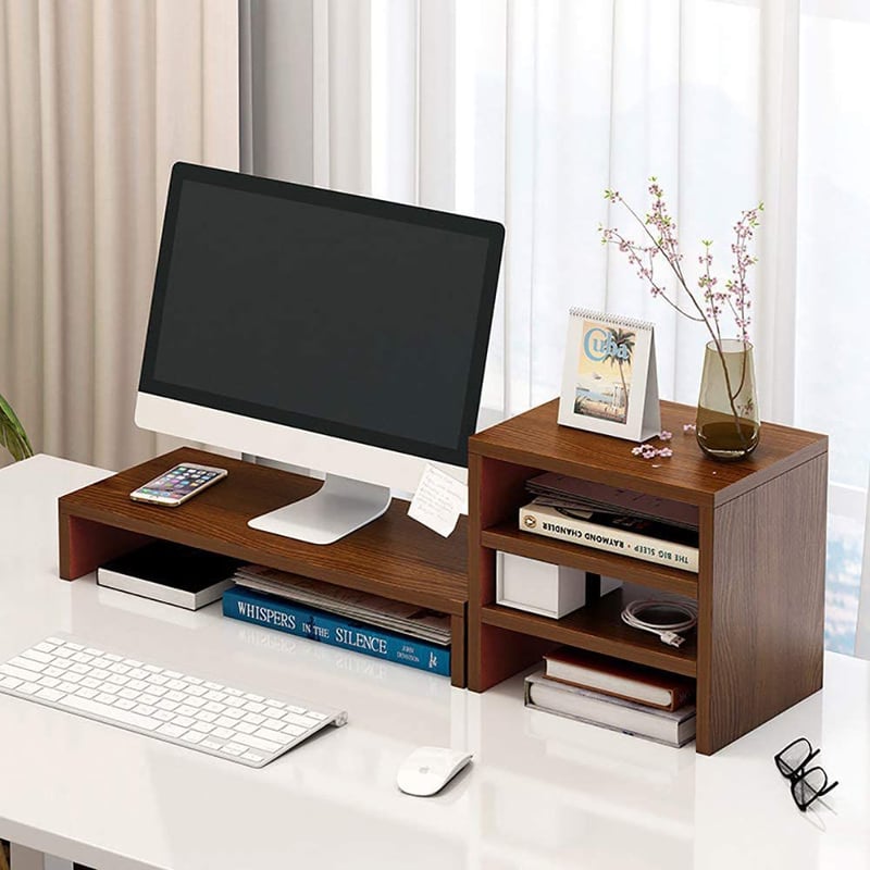 Base Soporte para monitores EMANUEL marron Repisa para monitores ...