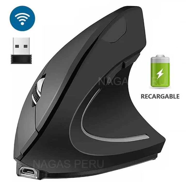 Mouse Inalambrico Recargable Ergonomico Vertical usb 3.0 OEM ...
