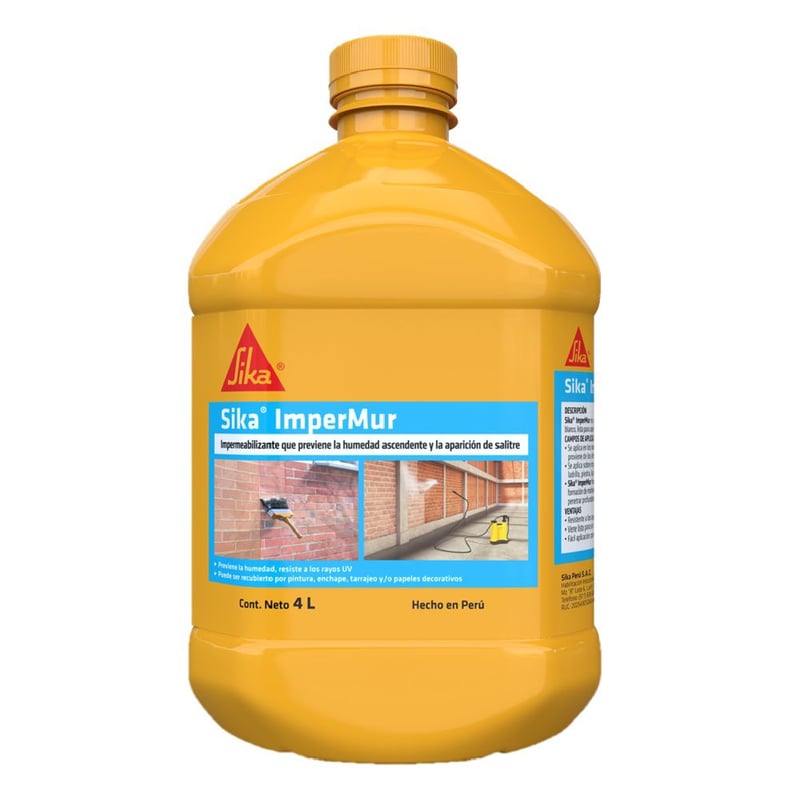 Resina Impermeabilizante para Muros con salitre Sika ImperMur 4L ...