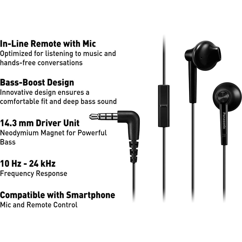Audífonos in Ear Panasonic RP-TCM55- Negro PANASONIC | falabella.com