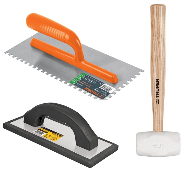 Martillo de goma plancha raspin fraguador truper COMBO TRUPER ...