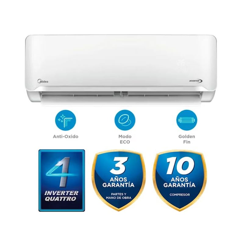 AIRE ACONDICIONADO MIDEA SPLIT DE 12,000 BTU INVERTER FRIO SOLO. MIDEA | falabella.com