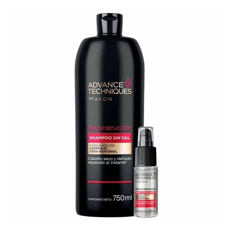 Advance Techniques Shampoo Sin Sal Reconstrucción con Serum AVON ...