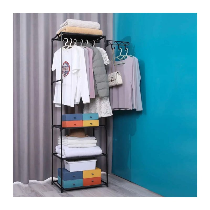 Ropero Armario Closet Perchero Organizador Ropa 1 Cuerpos Negro ...
