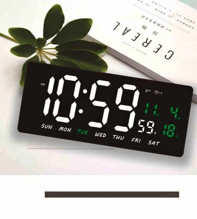 Reloj Digital LED de Pared con Calendario Fecha Temperatura GENERICO ...