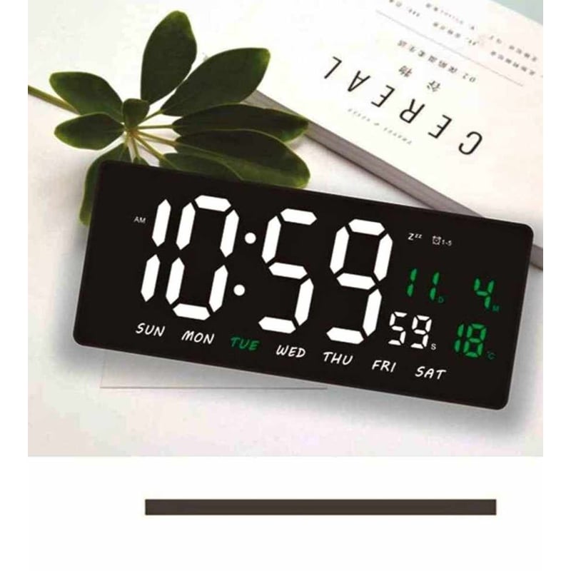 Reloj Digital LED de Pared con Calendario Fecha Temperatura GENERICO ...