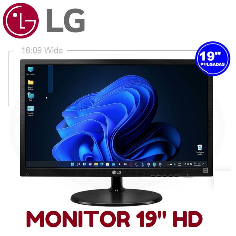 Monitor LG 19 Pulgadas HD entradas HDMI y VGA (1366 x 768) 19M38H LG ...