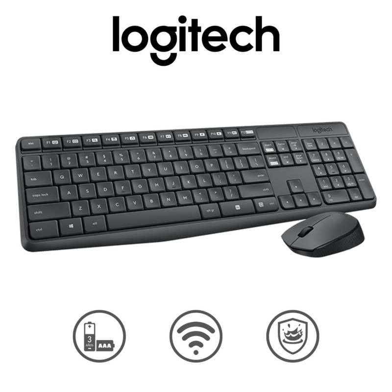 Teclado Logitech Mouse Mk235 Wireless Usb Black LOGITECH | falabella.com