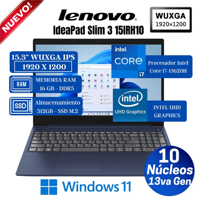 Laptop Lenovo IdeaPad Slim 5 16IRL8 16" WUXGA IPS, Core i7-13620H,13va ...
