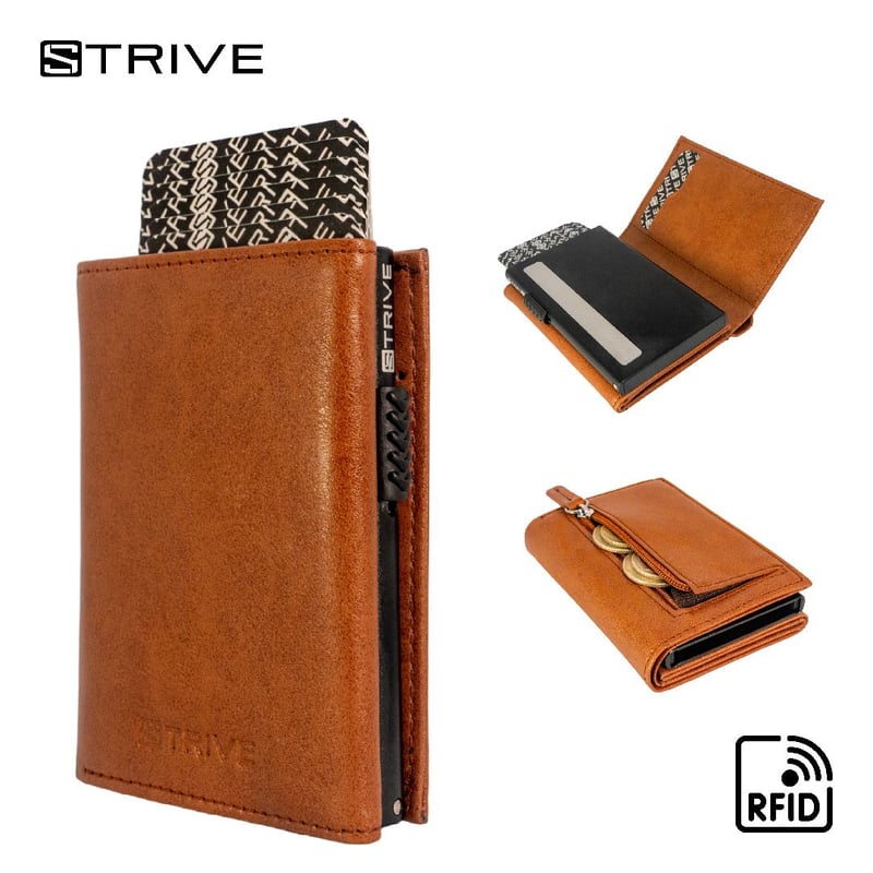 BILLETERA RFID INTELIGENTE SMART WALLE TARJETERO ECO CUERO MARRÓN ...