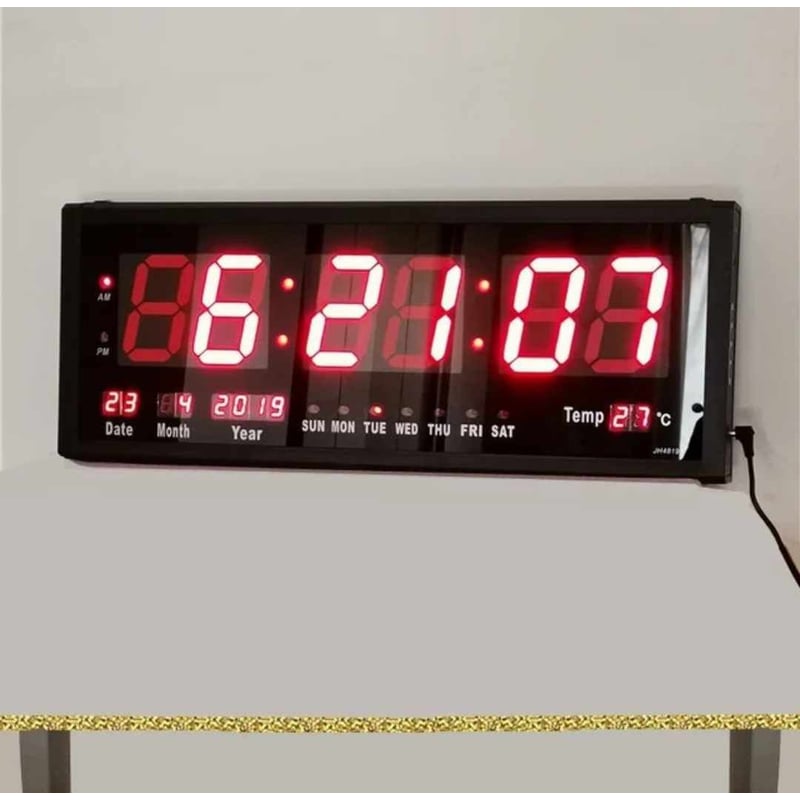 Reloj Digital 59x22cm GRANDE de Pared de Negocio con Calendario Fecha ...