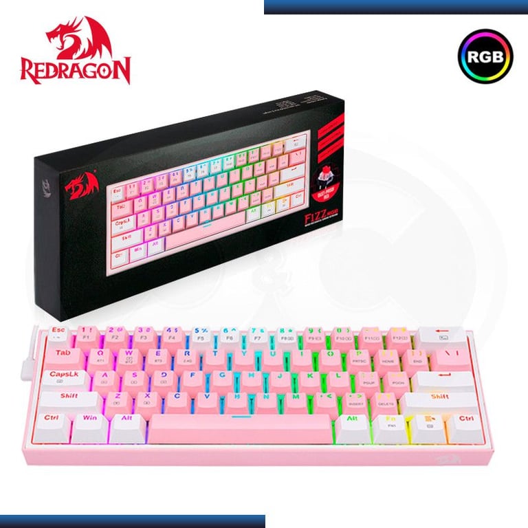 Teclado Redragon FIZZ PRO K616-RGB-PW Wireless PINKWHITE REDRAGON ...