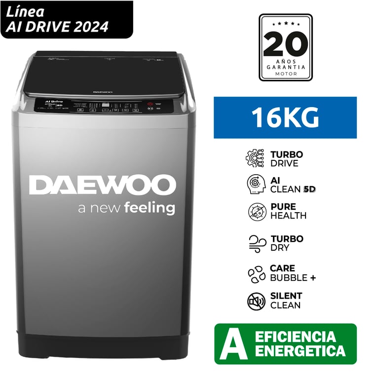 Lavadora 16KG Daewoo AI Drive Lavado Inteligente DAEWOO | falabella.com