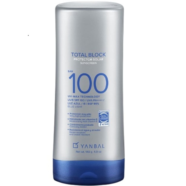 Total Block Protector Solar Jumbo SPF 100 Yanbal 140 G YANBAL ...