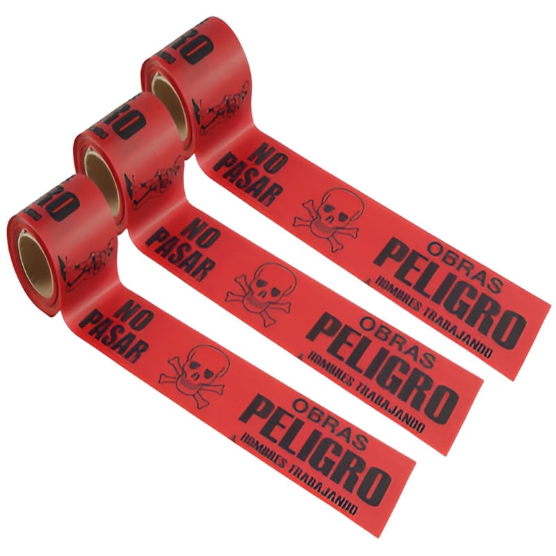 CINTA DE SEÑALIZACION ROJO PELIGRO X 250 MT X 3 UND MIX SAFETY ...