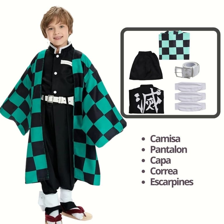 Disfraz Tanjiro Kamado Traje Demon Slayer Traje Tanjiro GENERICO ...